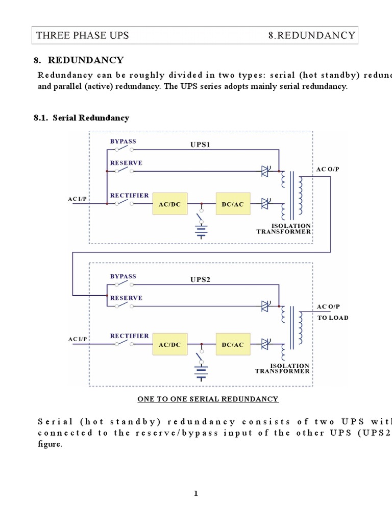 Redundancy: One To One Serial Redundancy | PDF