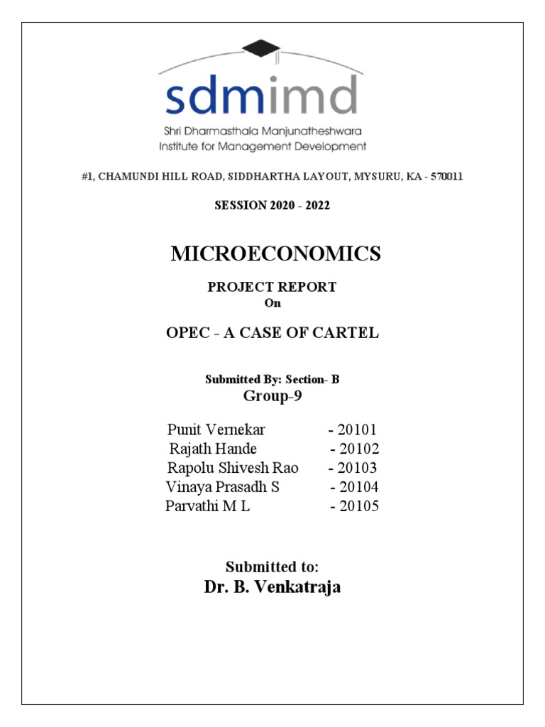 OPEC: A Case Study in Cartel Economics | PDF | Opec | Oligopoly