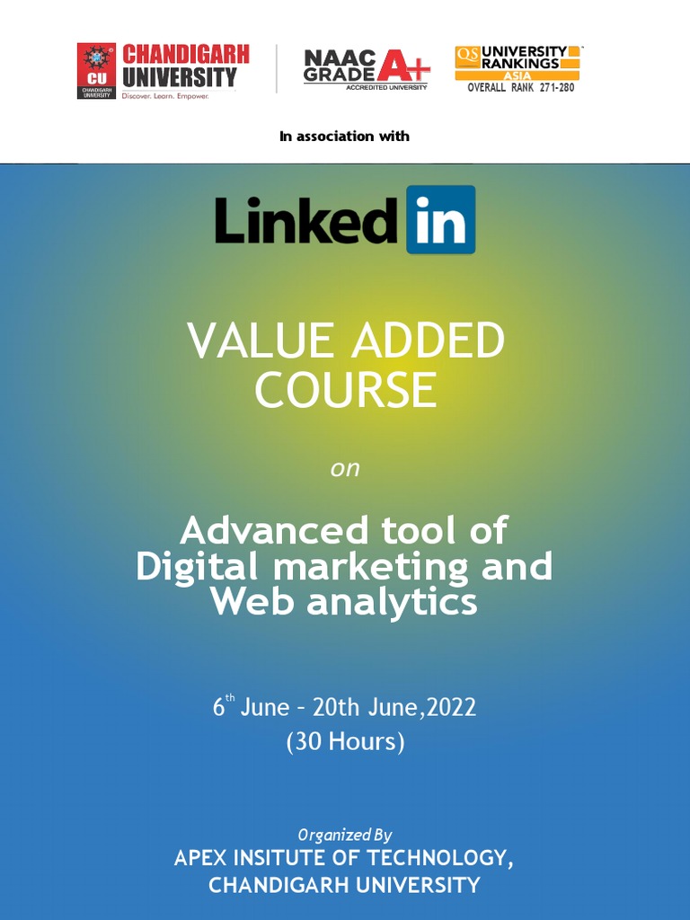 Value Added Course Brochure | PDF | Analytics | Digital Marketing