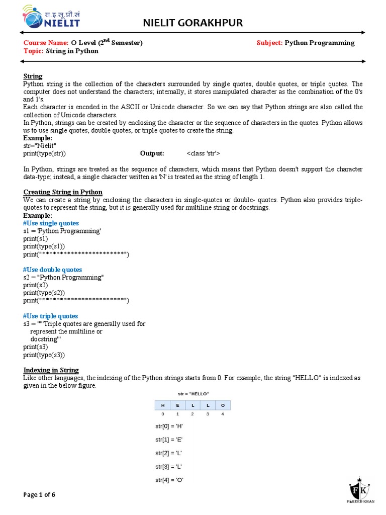 String Operations In Python Pdf String Computer Science Letter Case