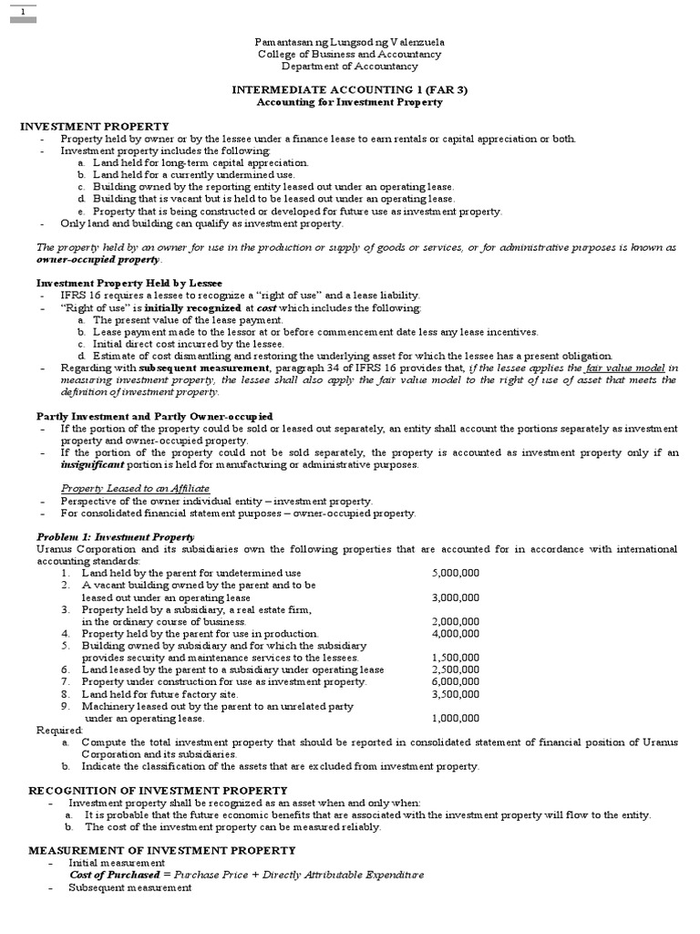 Investment Property Answer Key | PDF | Lease | Investing