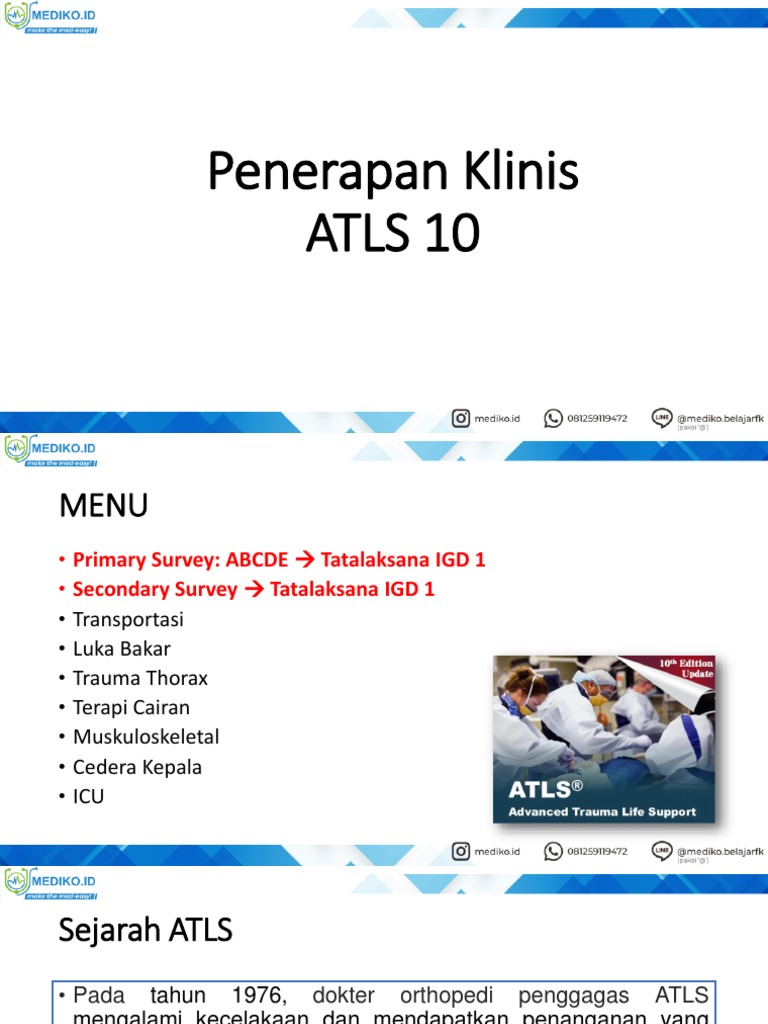 Panduan ATLS Edisi 10 untuk Dokter | PDF