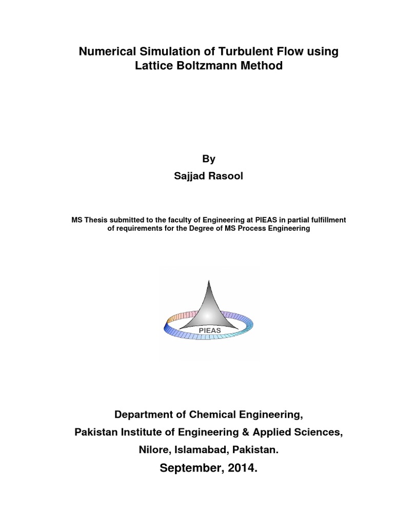Numerical Simulation Of Turbulent Flow Using Lattice Boltzman Method Pdf Computational Fluid