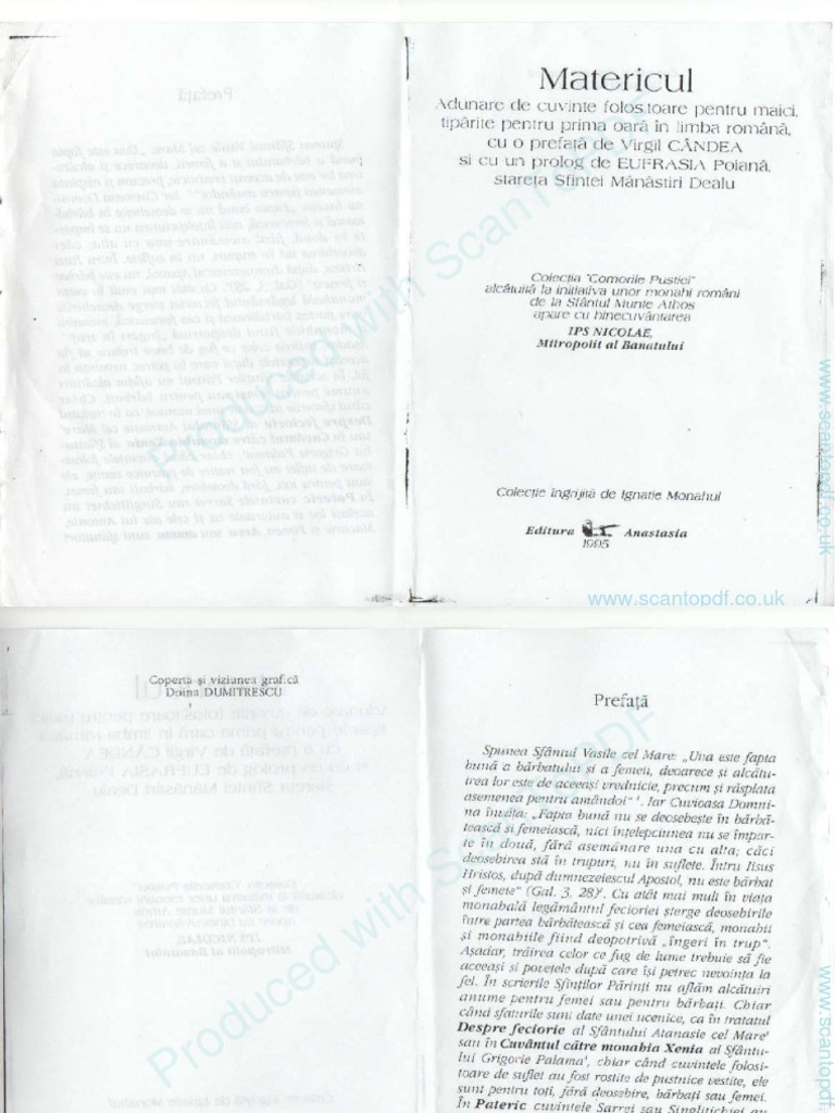 Matericul - Adunare de Cuvinte Folositoare Pentru Maici | PDF