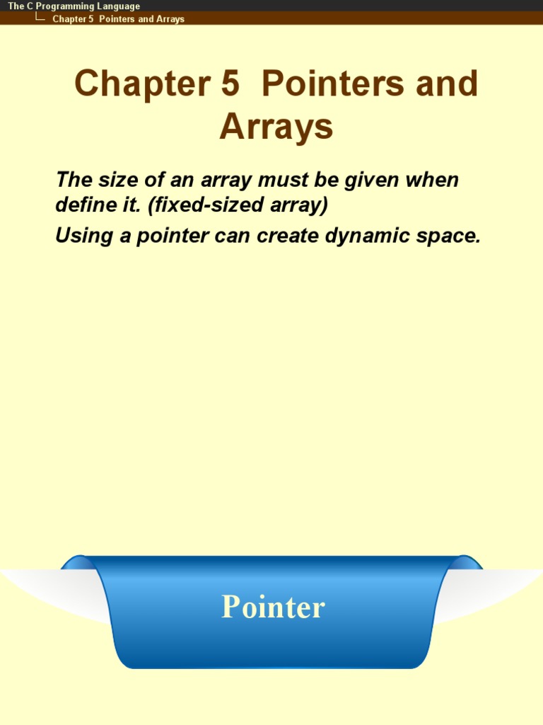 Chapter 5 Pointers and Arrays | Download Free PDF | Pointer (Computer Programming) | Variable ...