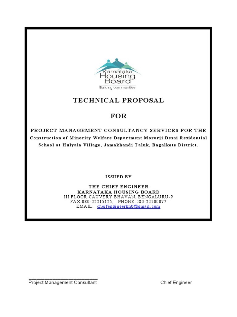 Technical Proposal FOR: Project Management Consultancy Services For The ...