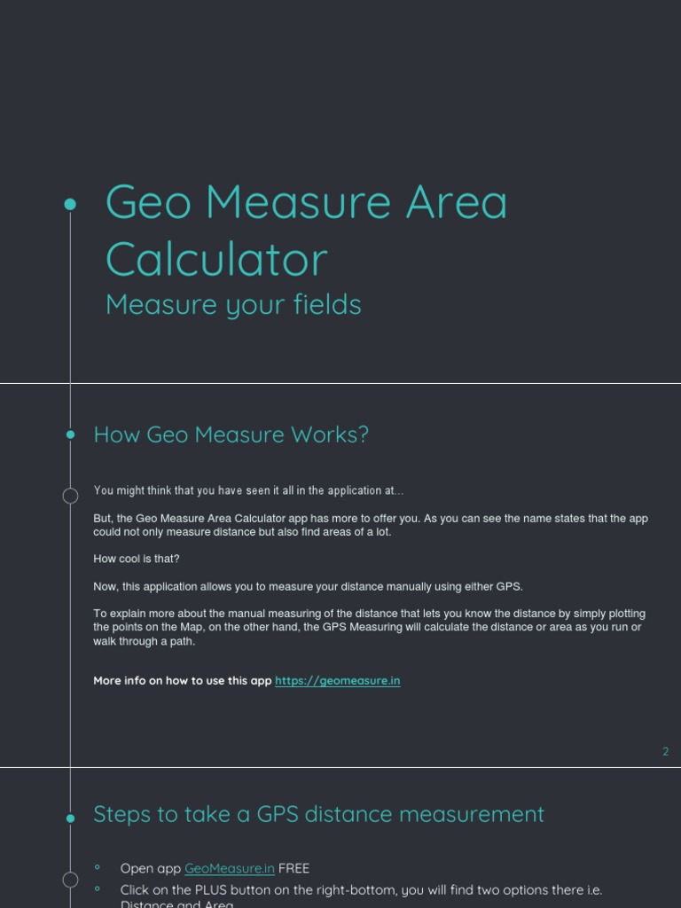 Geo Measure Area Calculator | PDF | Mobile App | I Pad