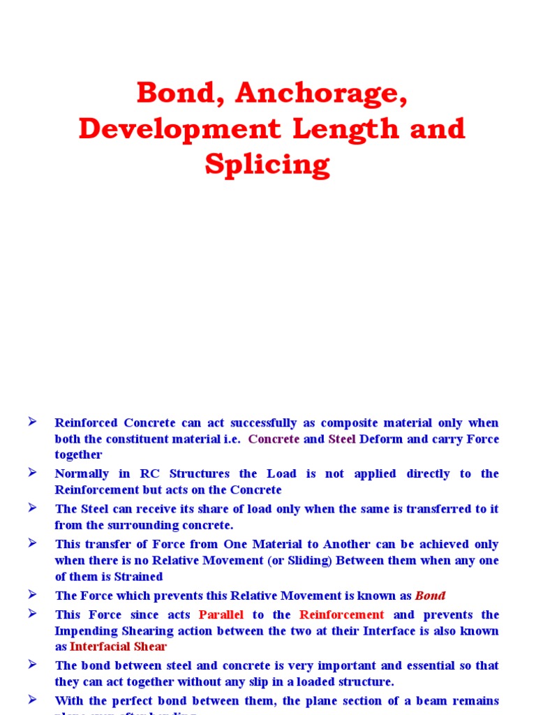 12-BOND Anchorage Lenth | PDF | Stress (Mechanics) | Bending