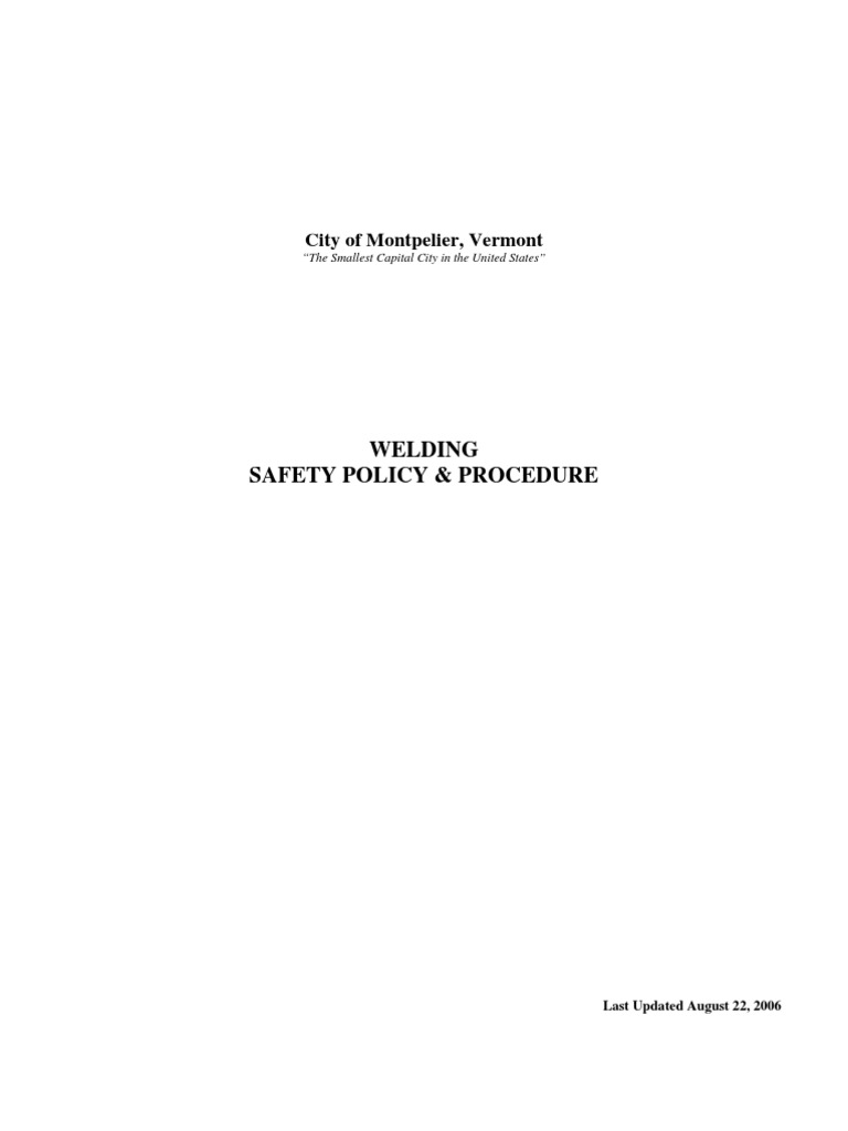 Welding Safety Policy Procedure | PDF | Welding | Construction