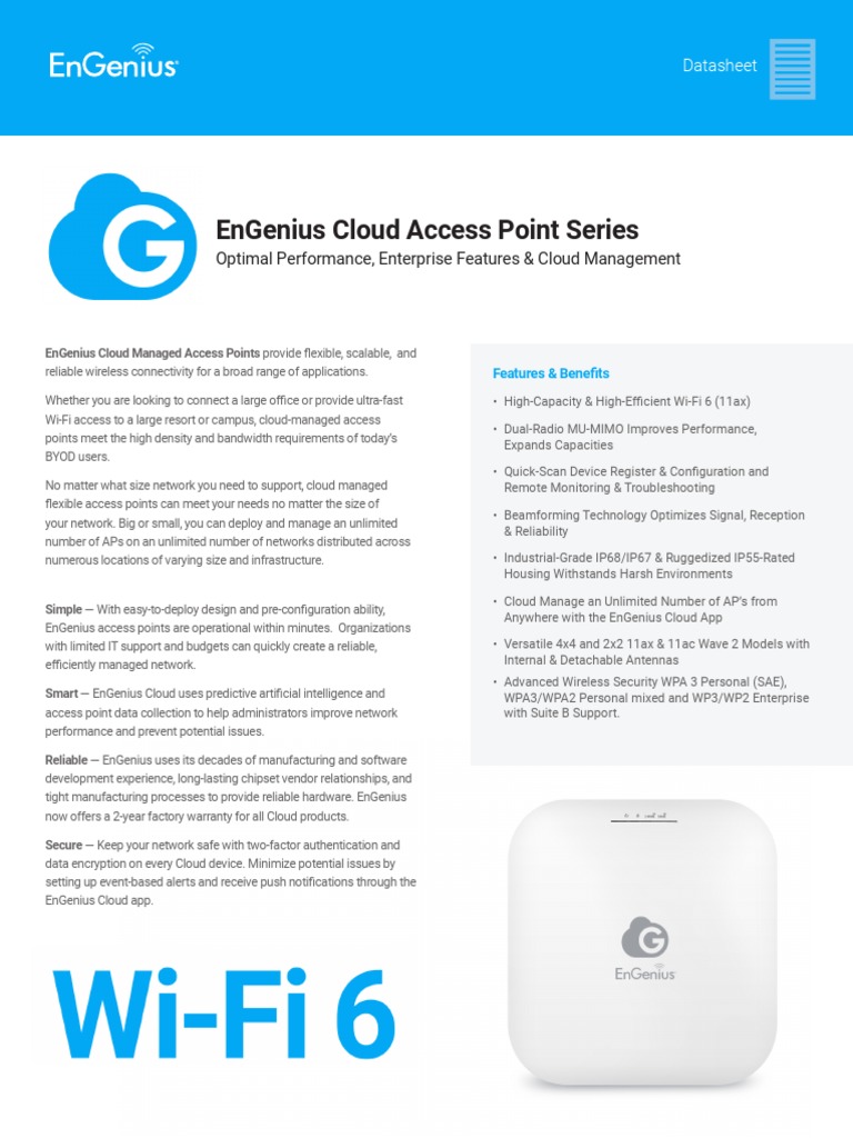 EnGenius Cloud Access Points | PDF | Wireless Access Point | Computer ...