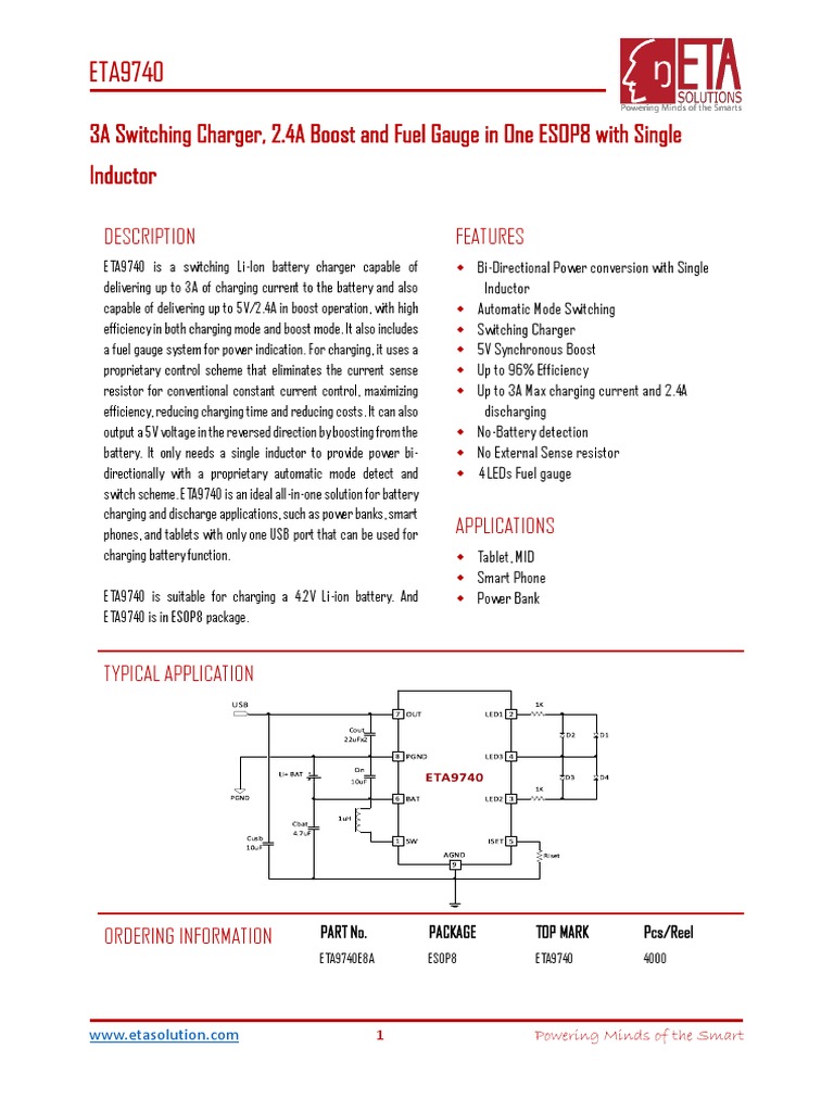 3A Switching Charger, 2.4A Boost and Fuel Gauge in One ESOP8 With ...