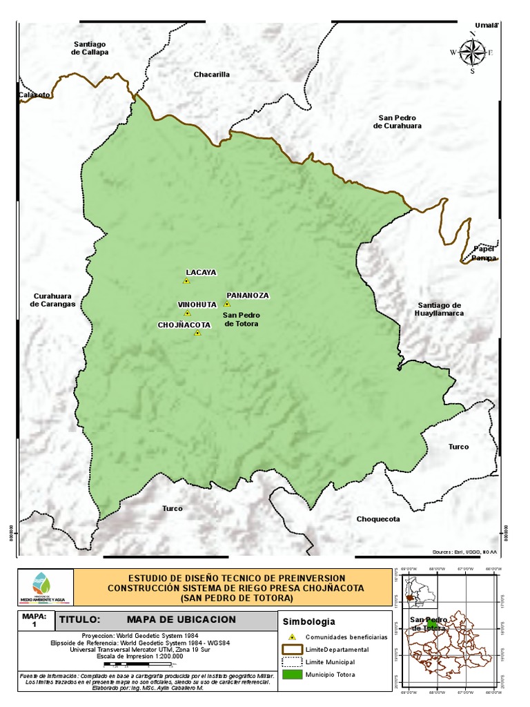 Mapa UBICACION TOTORA | PDF | Cartografía | Física Aplicada e ...