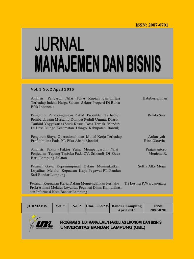 Jurnal Manajemen dan Bisnis | PDF | Bisnis | Ilmu Sosial