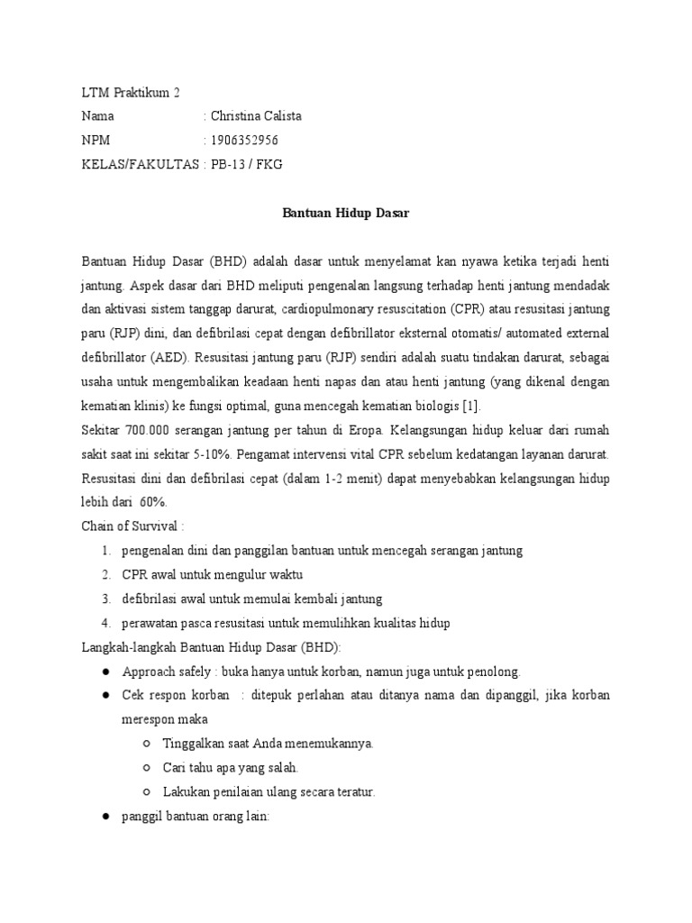 Resume-Praktikum-BHD - PB-13 - Christina Calista - 1906352956 | PDF