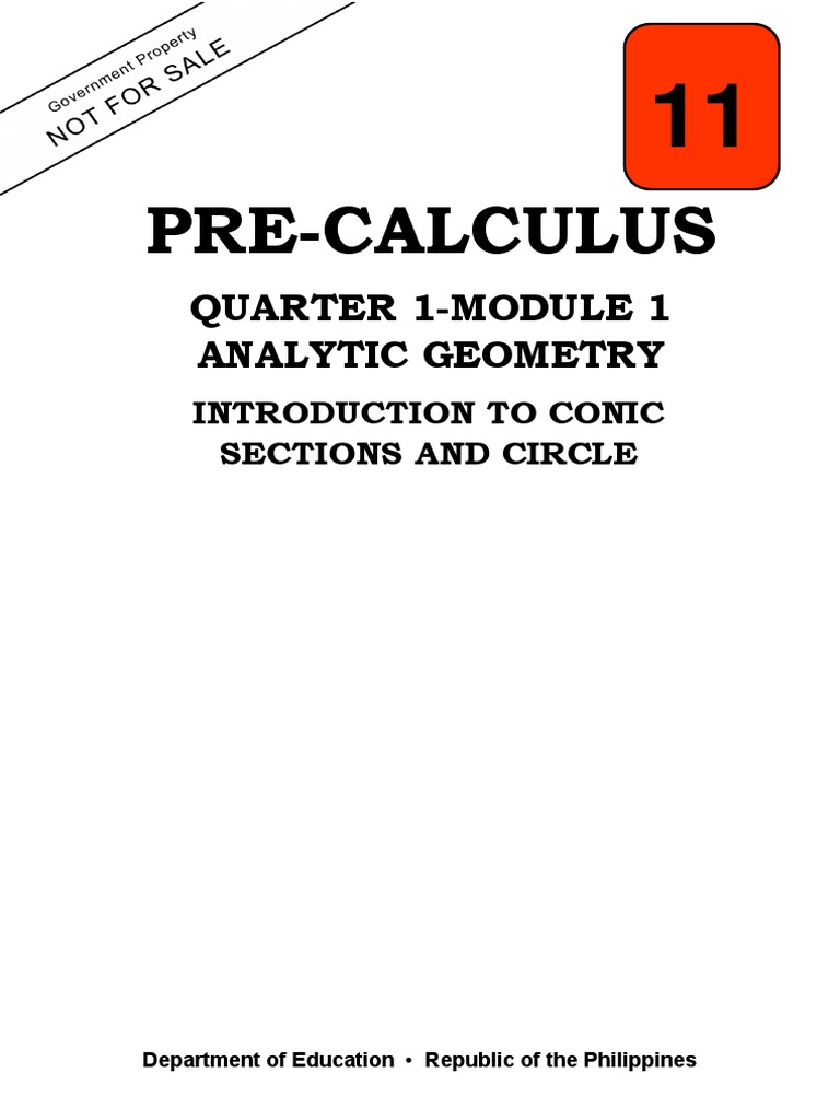 Pre-Calculus: Quarter 1-Module 1 Analytic Geometry | PDF | Ellipse ...