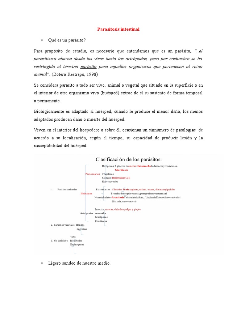 Parasitosis Intestinal | PDF | Diarrea | Medicina