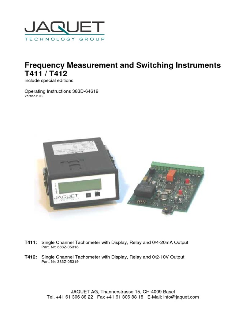 Frequency Measurement and Switching Instruments T411 / T412: Include ...