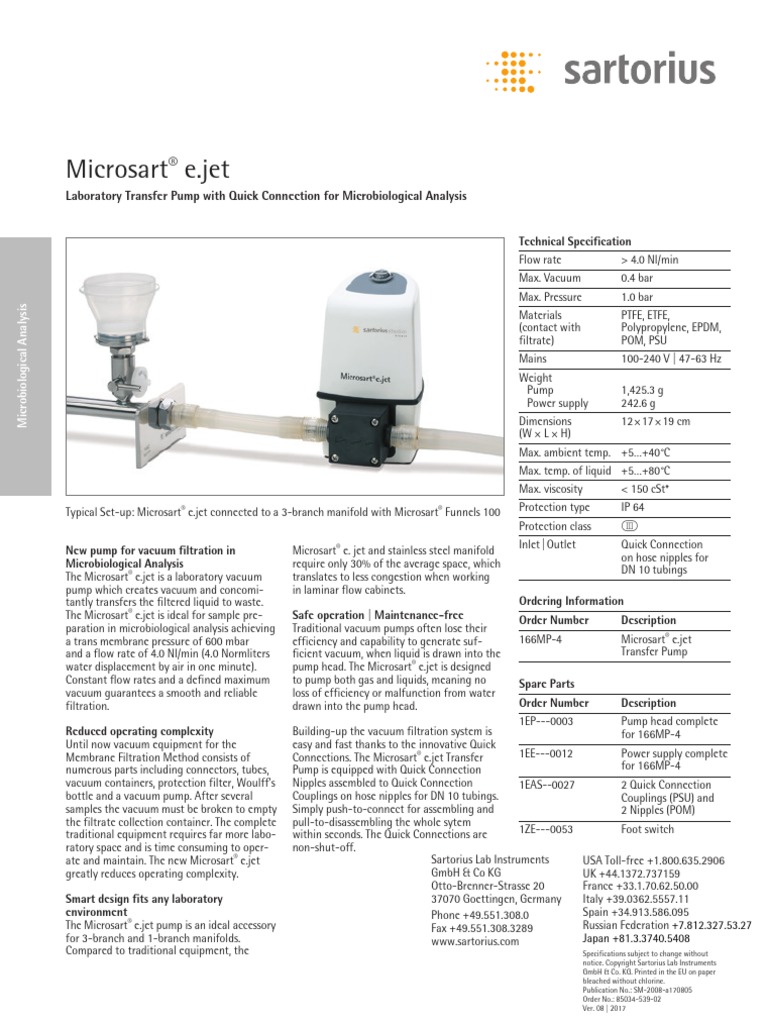 Data Microsart Ejet SM 2008 A Data | PDF | Pump | Vacuum