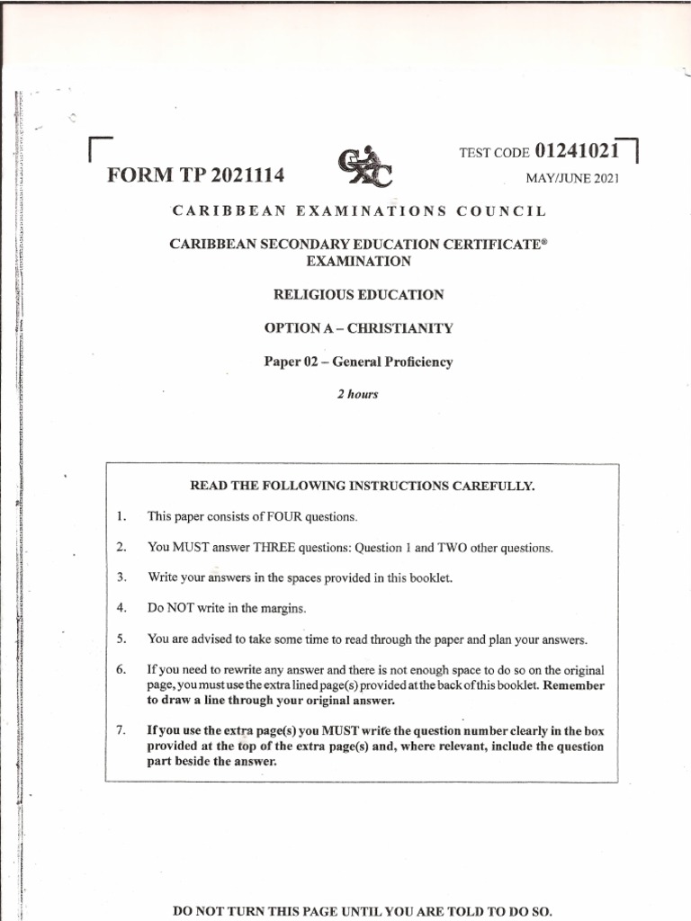 Religious Education P2 2021 | PDF