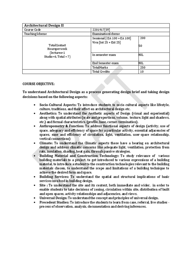 2nd Year Architecture Course Overview | PDF | Concrete | Sanitary Sewer