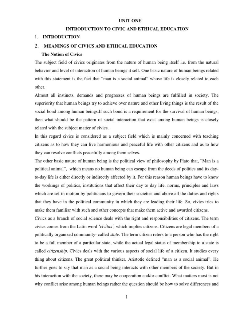 Civics and Ethics Notes - 2 - 001 | PDF | Morality | Value (Ethics)