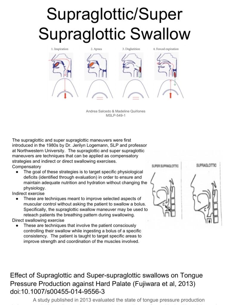 Supraglottic and Super Supraglottic Swallow Maneuvers | PDF