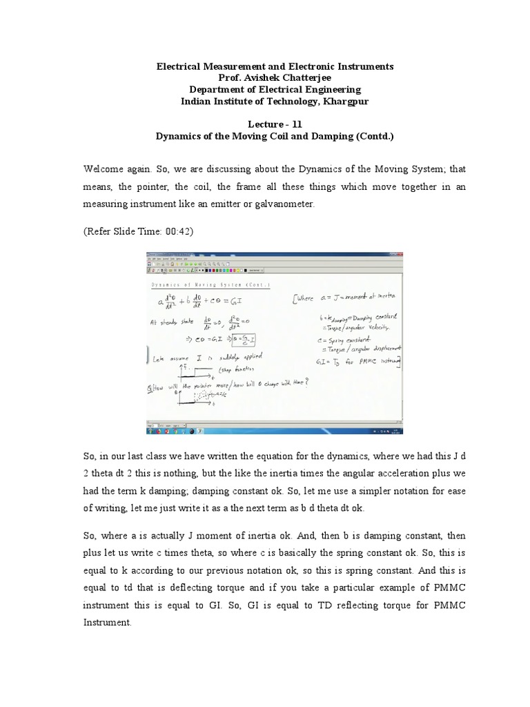 Lec 11 | PDF | Torque | Damping