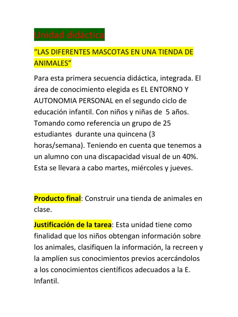 Mascotas en Educación Infantil | PDF | Conocimiento | Mascota