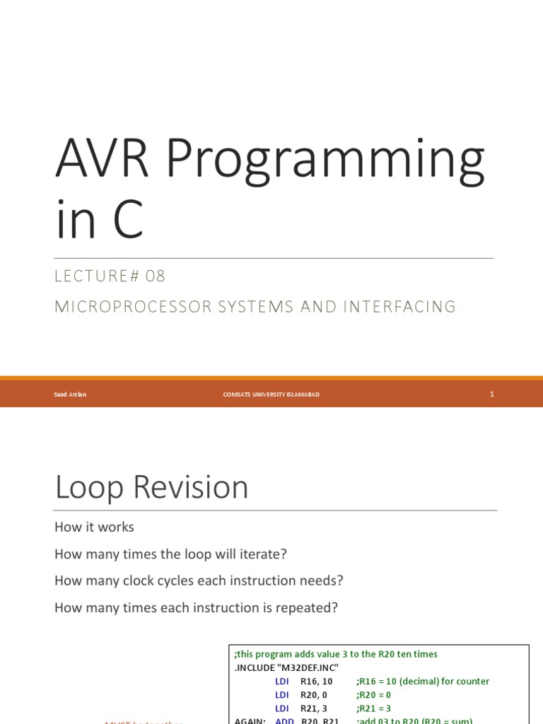 FA21 - Lec08-2021-10-09 - AVR Programming in C | Download Free PDF | Integer (Computer Science ...