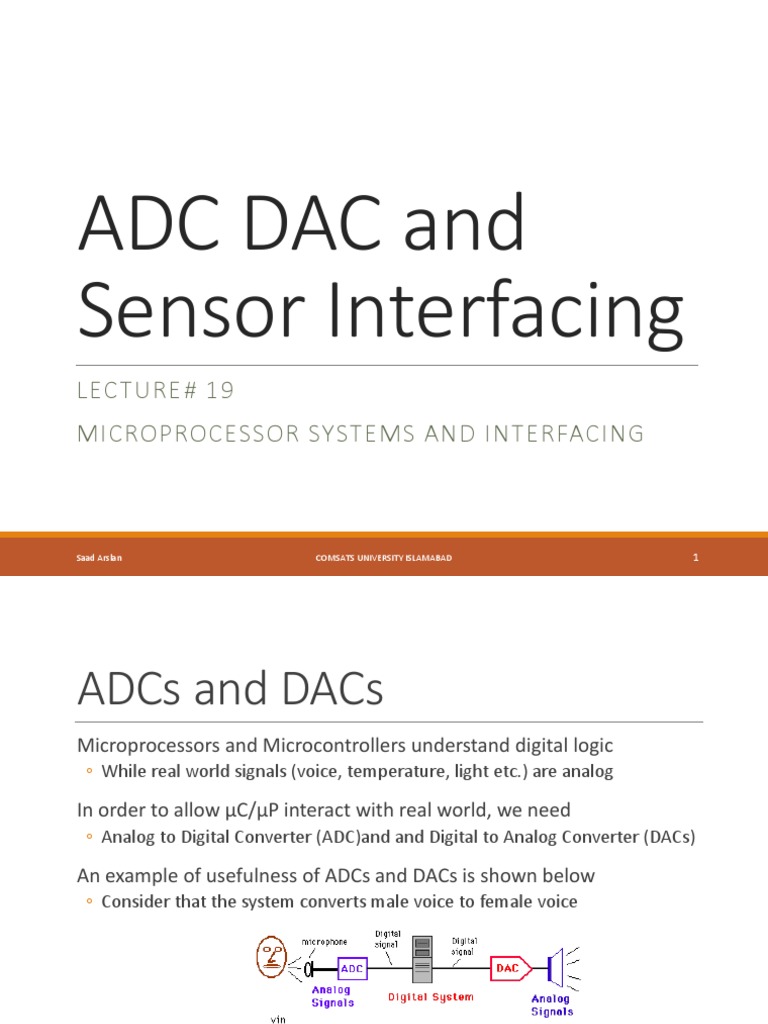Adc Dac and Sensor Interfacing | PDF | Analog To Digital Converter | Analogue Electronics