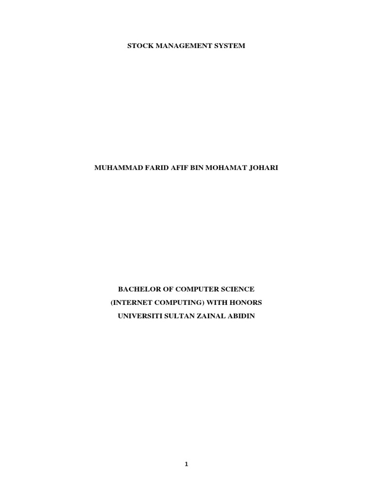 Stock Management System | PDF | Software Development Process | Agile ...