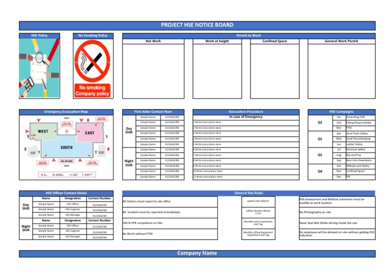 Project HSE Notice Board Overview | PDF | Workplace | Occupational ...