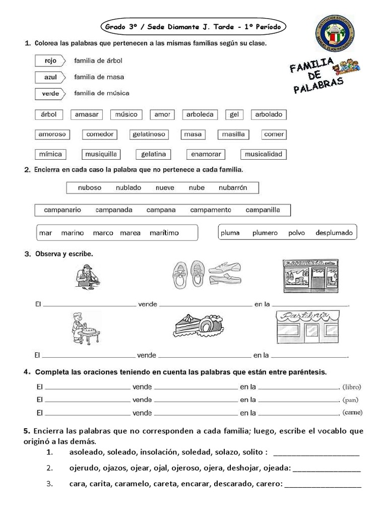Familia de Palabras-Taller | PDF