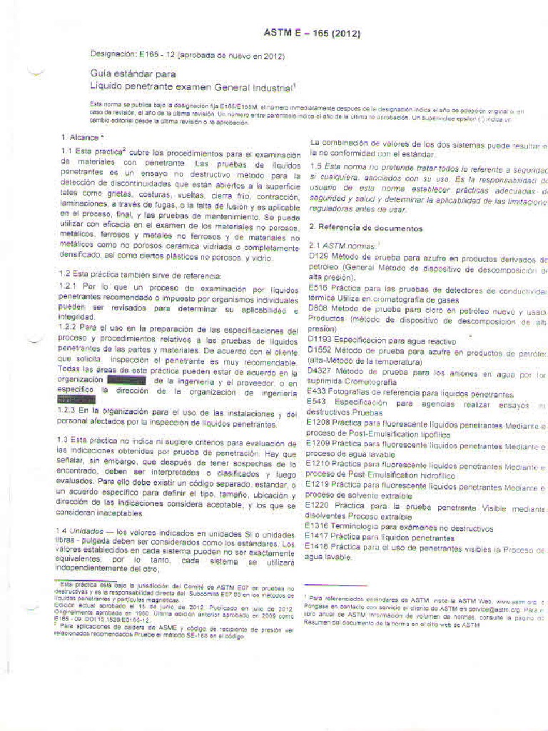 Astm e 165 2012 Español | PDF