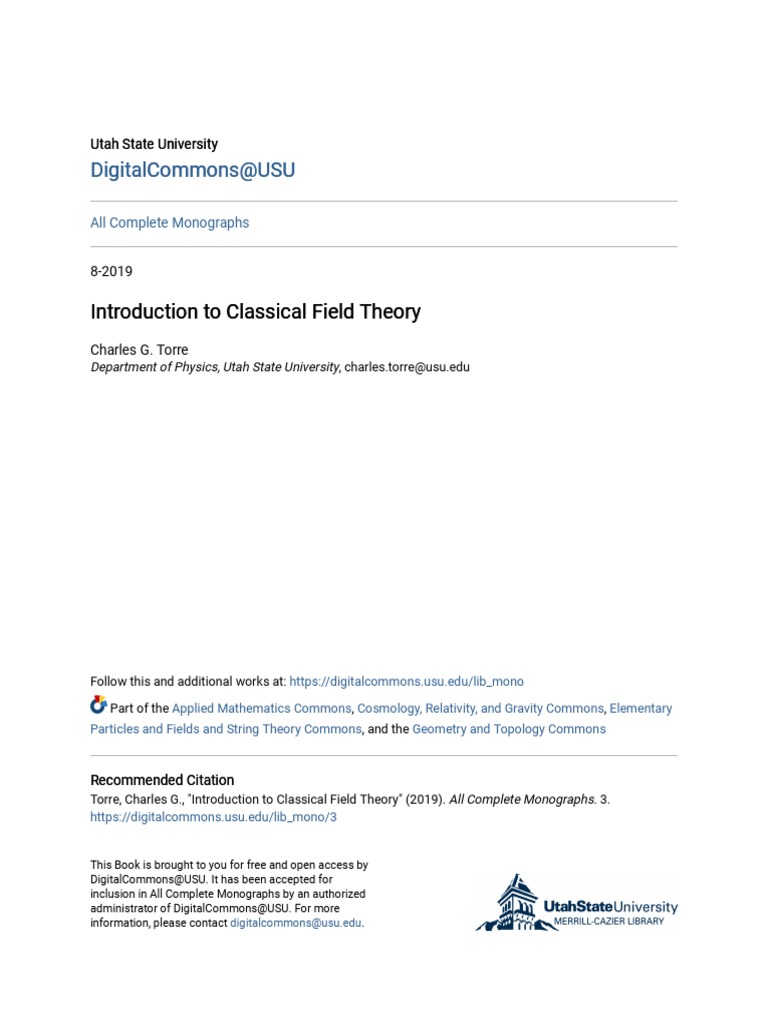 Introduction To Classical Field Theory | PDF | Field (Physics) | Wave ...