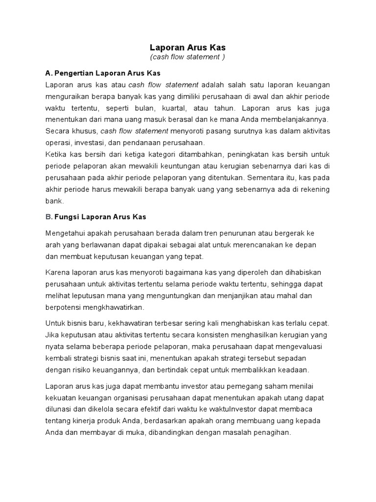 Laporan Arus Kas1 | PDF