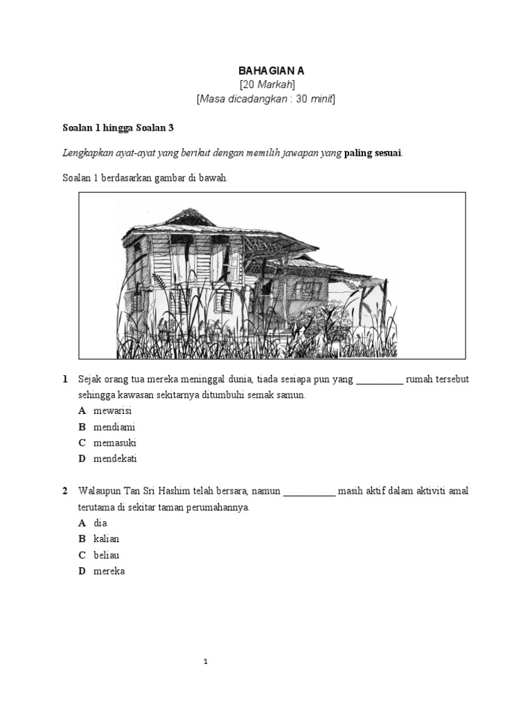 BM Tingkatan 2 Kertas 1 | PDF