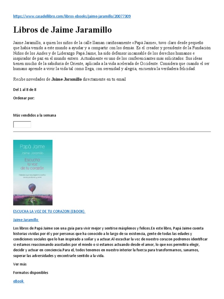 Libros de Jaime Jaramillo | PDF | Amor | Felicidad