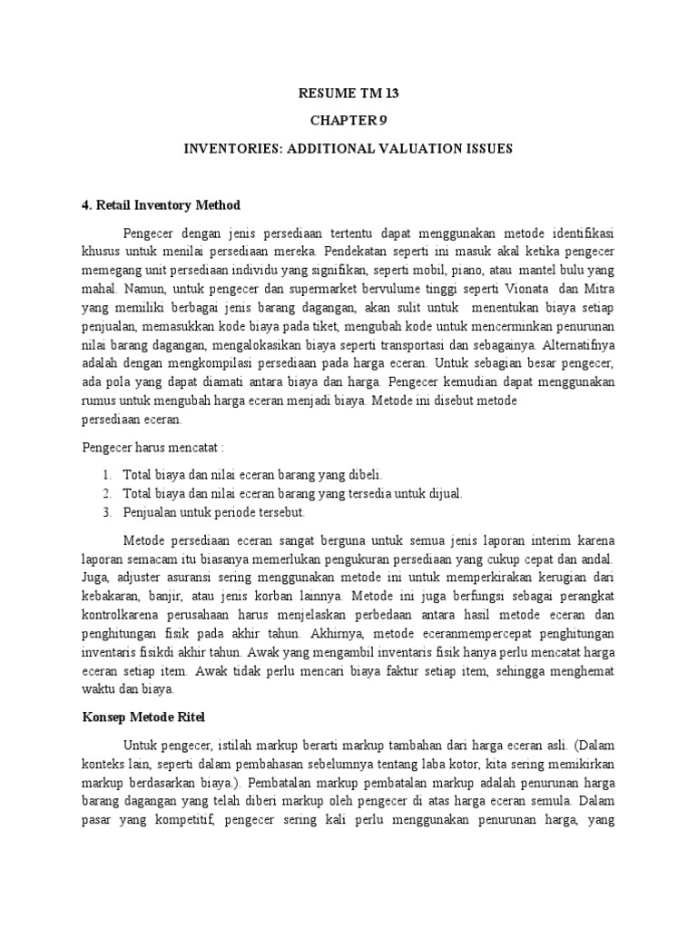 Metode Persediaan Ritel dan Analisis | PDF