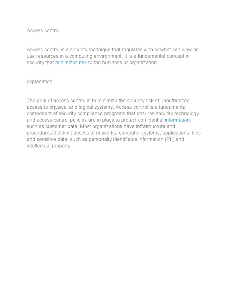 Access Control | PDF