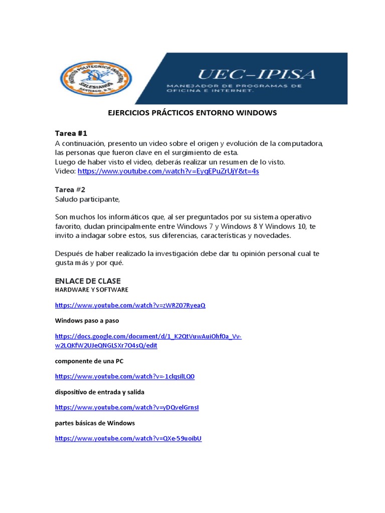 Ejercicios Prácticos Entorno Windows | PDF | Archivo de computadora ...