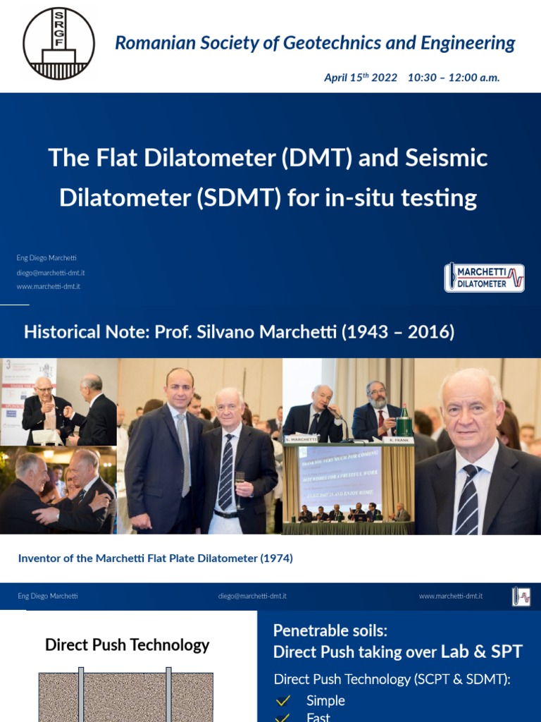 DMT & SDMT Marchetti SRGF April 2022 | PDF | Soil Mechanics | Continuum Mechanics