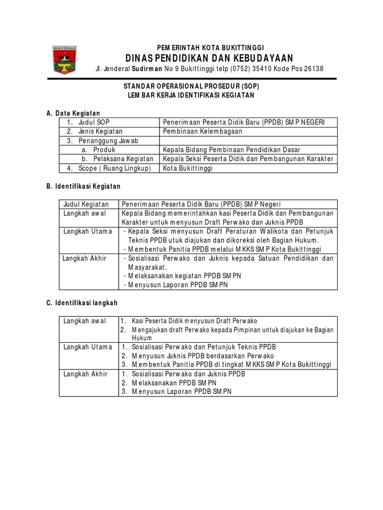 Sop PPDB SMP Negeri | PDF