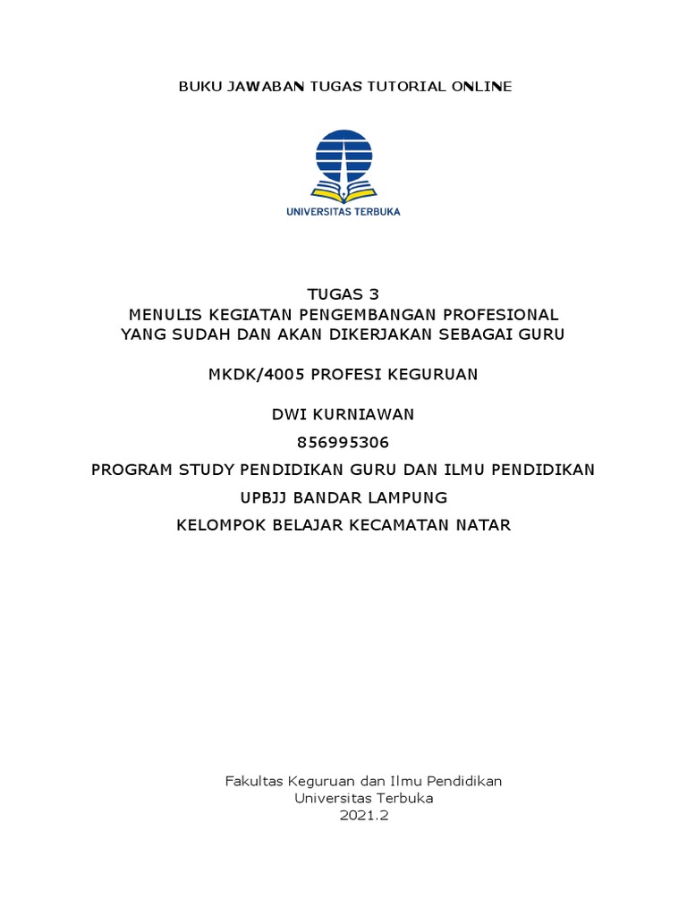 BJT E-Learning Profesi Keguruan Kuis 3 | PDF