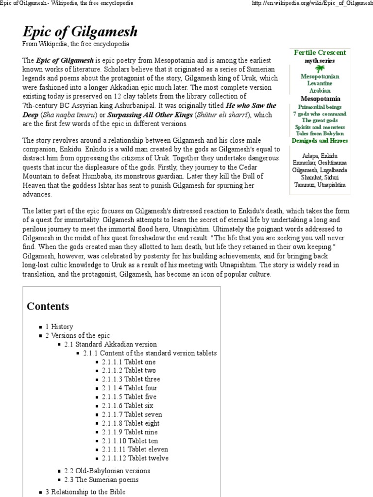Epic of Gilgamesh | PDF | Epic Of Gilgamesh | Mythology