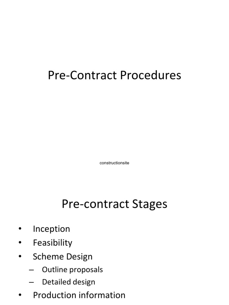 Pre-Contract Procedures: A Comprehensive Overview of the Key Stages ...