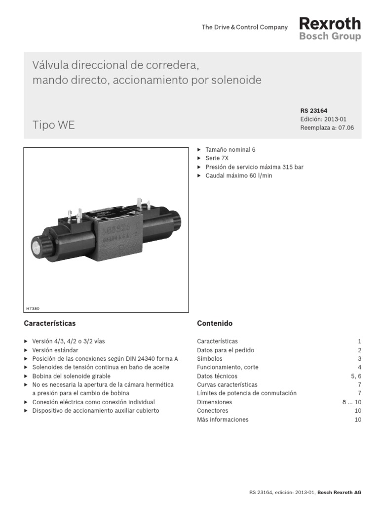 Válvula CETOP 7 | PDF | Tornillo | Cantidades fisicas
