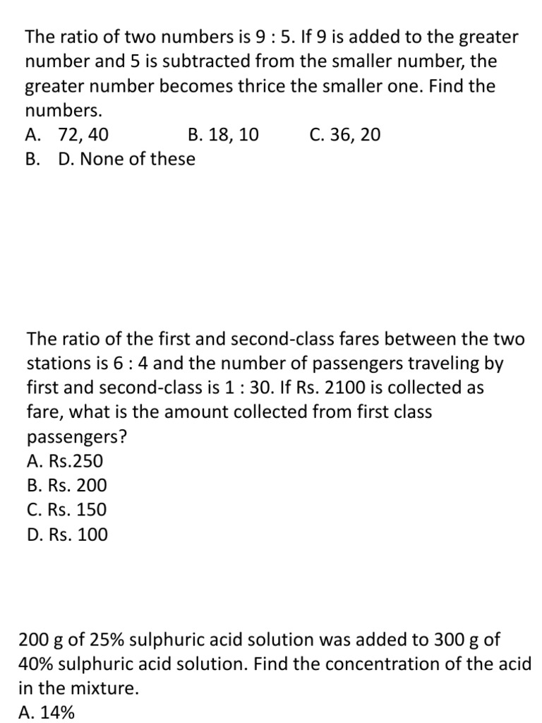 Ratios, Proportions and Percentage Word Problems | PDF | Ratio ...