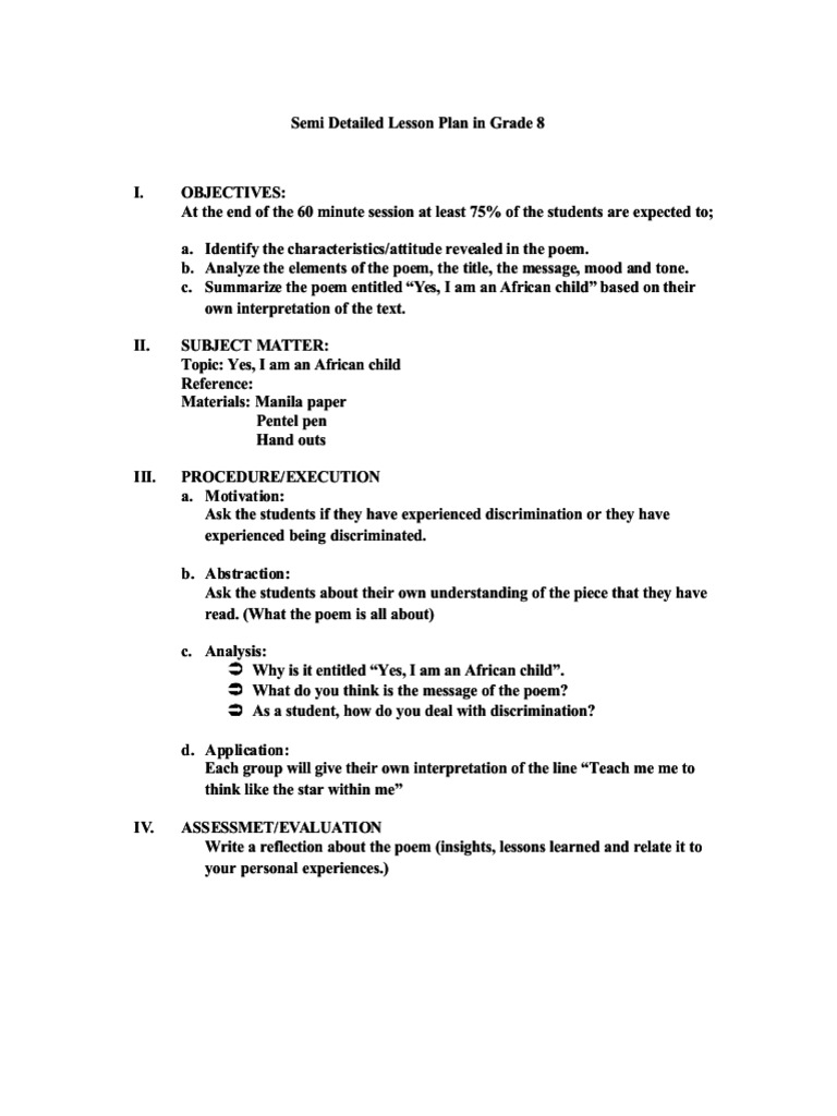Qdoc - Tips - 1semi Detailed Lesson Plan in Grade 8 | PDF
