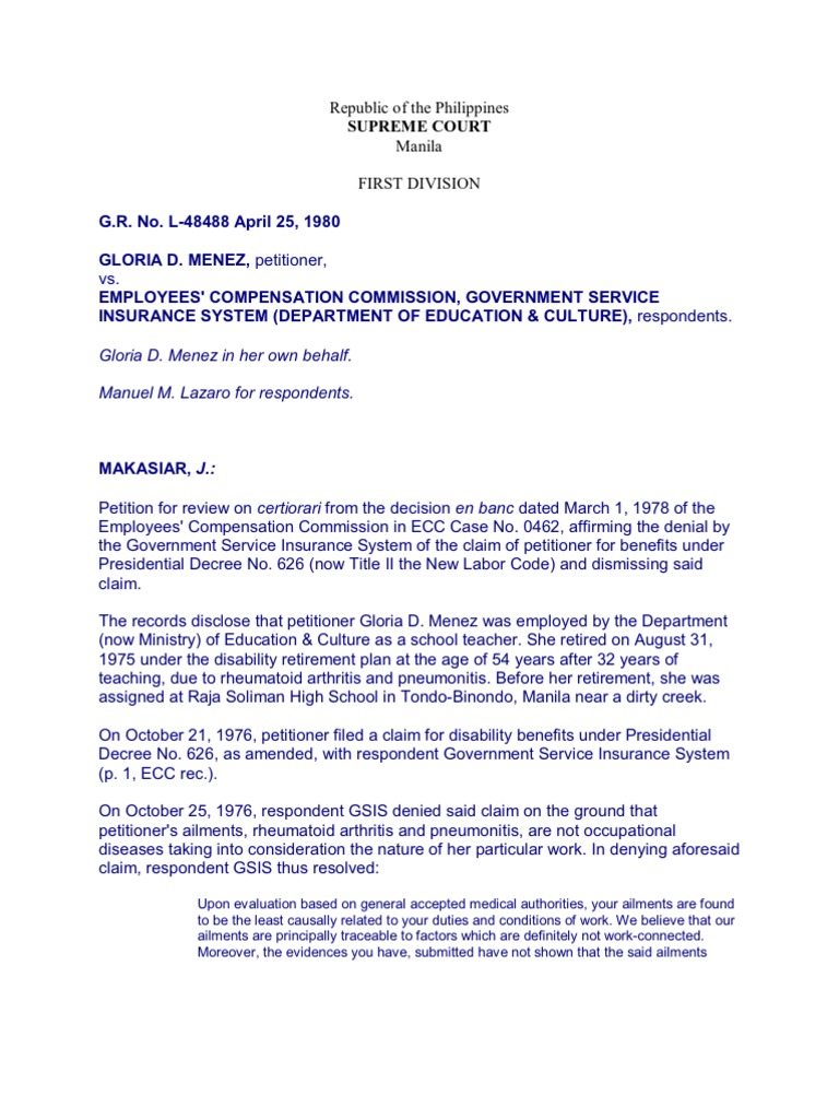 Labor Cases | PDF | Workers' Compensation | Employment